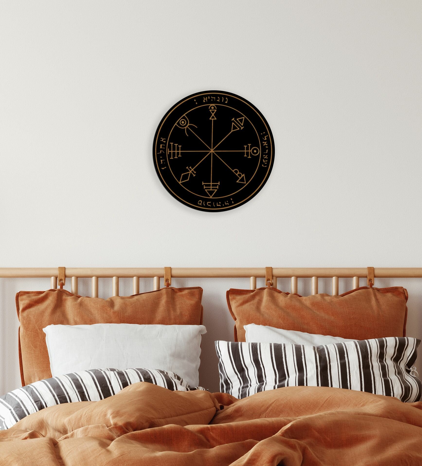 Декор на стену "Первый Пентакль Венеры", декорация настенная, панно из дерева (Печать, сигил, царь Соломон)