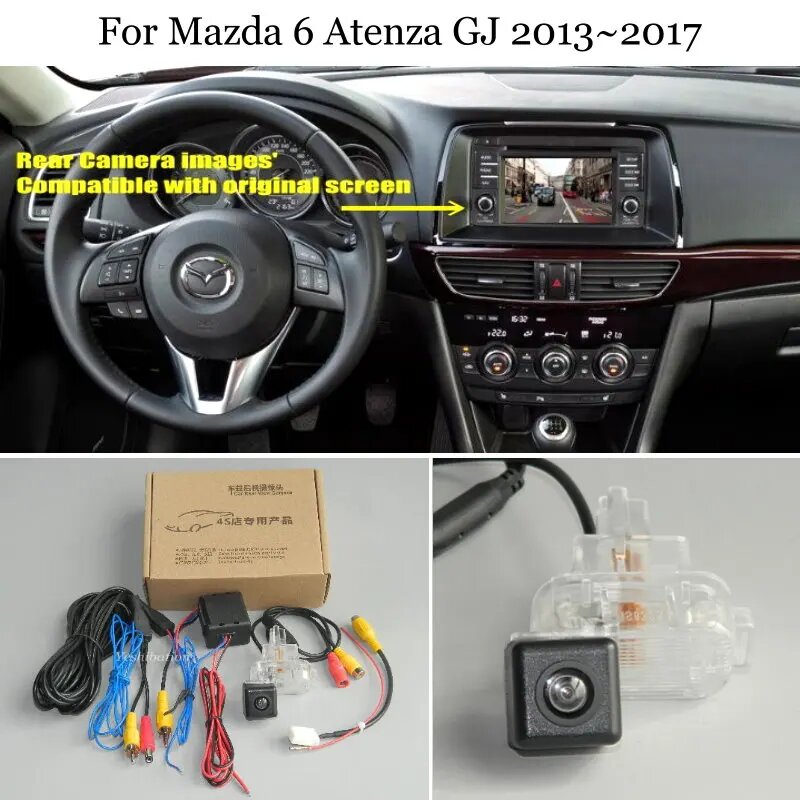 Камера заднего вида для Mazda 6 Atenza GJ 2013 ~ 2017, оригинальная совместимая с RCA