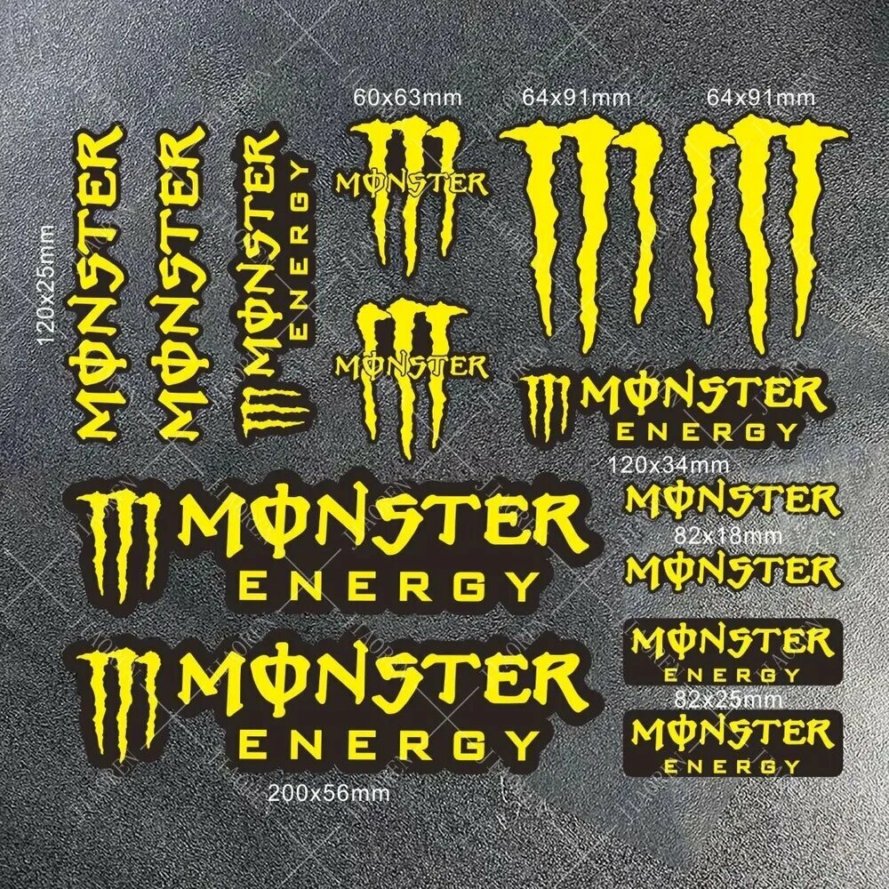 Комплект наклеек на шлем с логотипом Monster Energy Мотоциклетный топливный бак для Yamaha Honda Suzuki Kawasaki Ktm Bmw