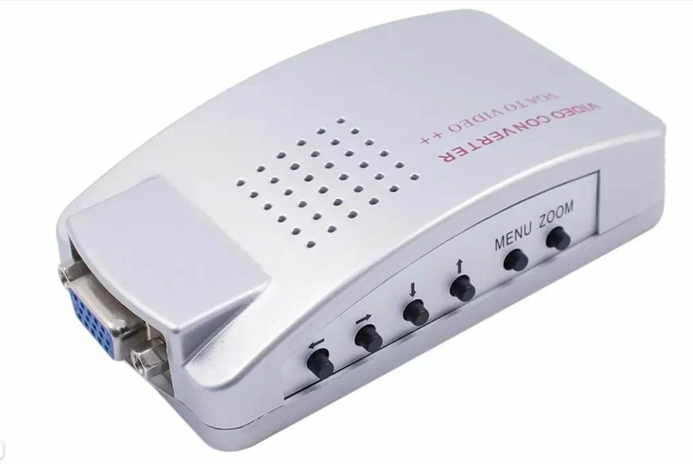 Переходник- Преобразователь видеосигнала VGA-S-Video-RCA, видео конвектор, белый