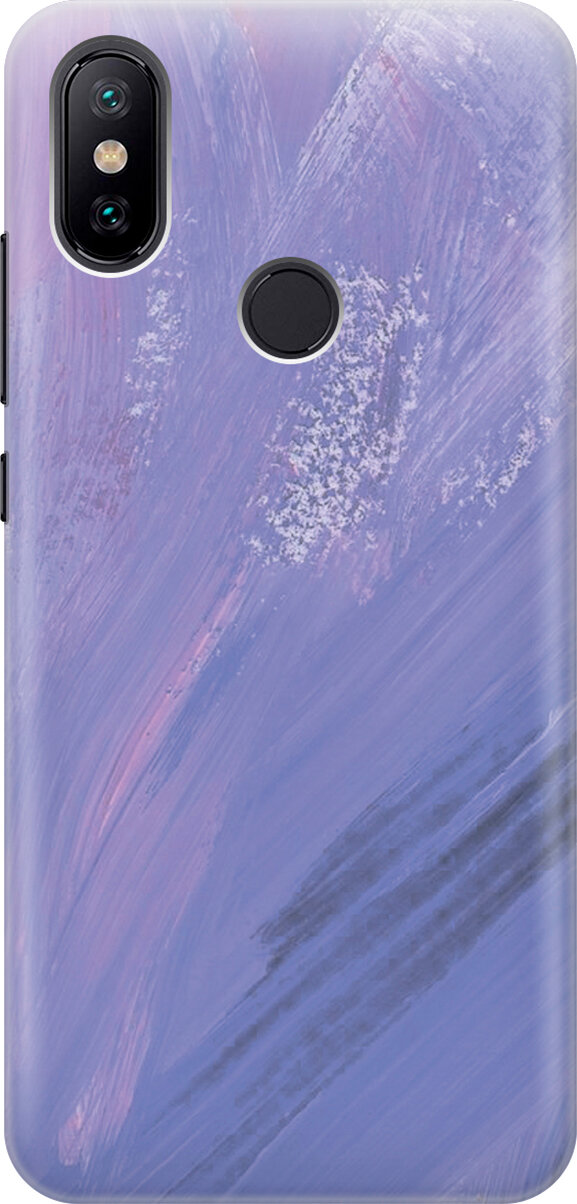 Силиконовый чехол на Xiaomi Mi 6X, Mi A2, Сяоми Ми 6Х, Ми А2 с принтом "Сиреневые мазки"