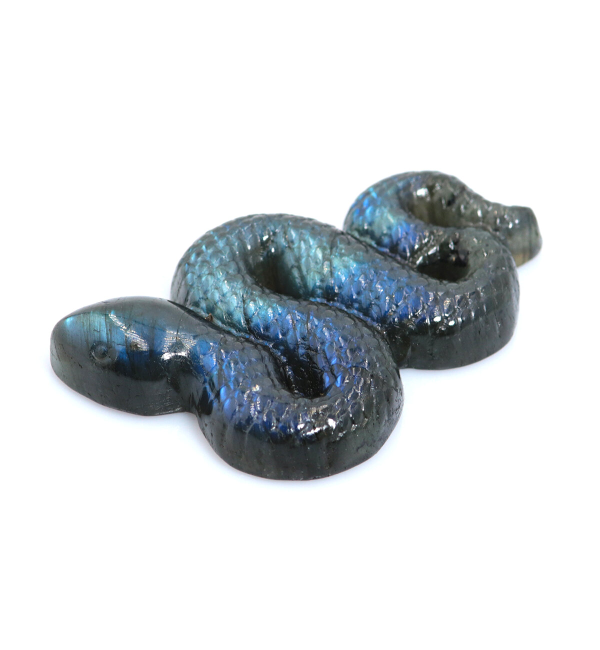 Фигурка "Змея" из натурального камня, Лабрадор, 5,4 х 3,7 см