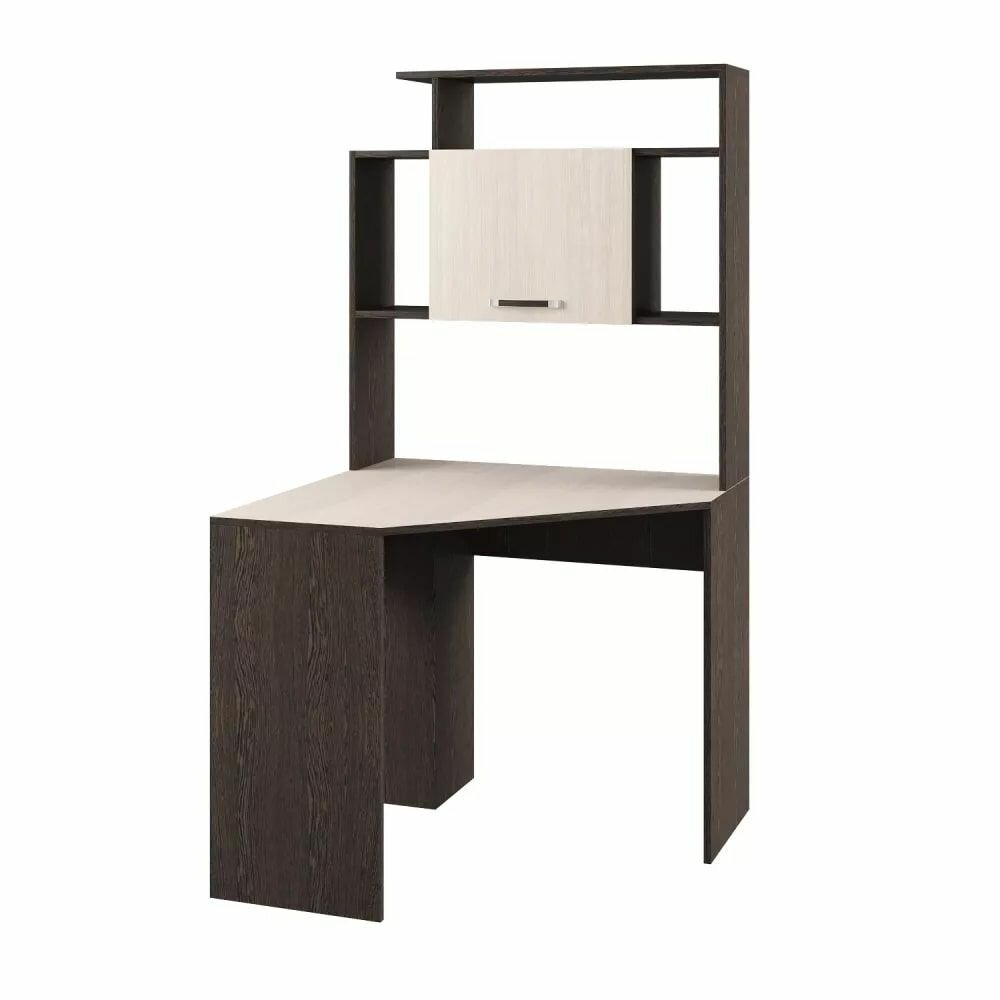 Стол угловой ПКС-8 Венге-Белфорт ЛДСП с полками, ящиком, для спальни, детской, гостиной, дома, дачи, офиса 890х890х1660 памир