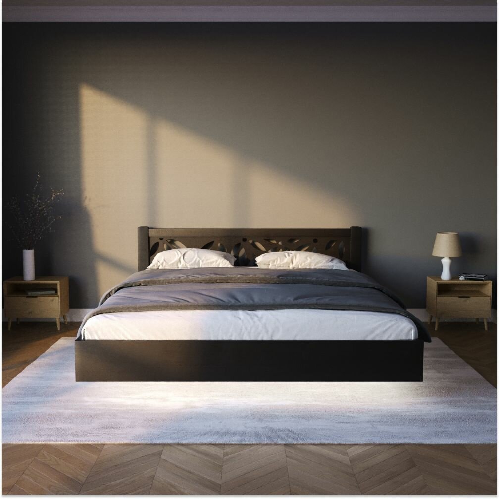 Кровать двуспальная 120x200 парящая Элиз цвет Венге