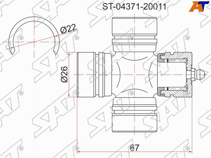 Крестовина кардана FR TY TownAce Noah 4WD CR /SR5#