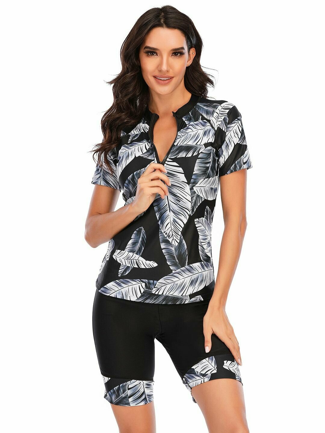 Гидрокостюм женский рашгард костюм купальный раздельный c защитой от УФ для серфинга, сапбординга