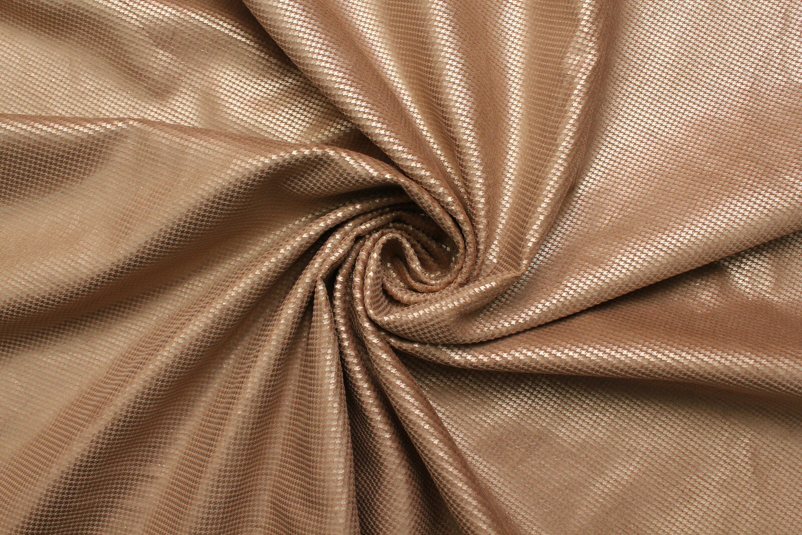 Ткань Замша искусственная стрейч бежевая с термопечатью "гусиная лапка", ш135см, 0,5 м