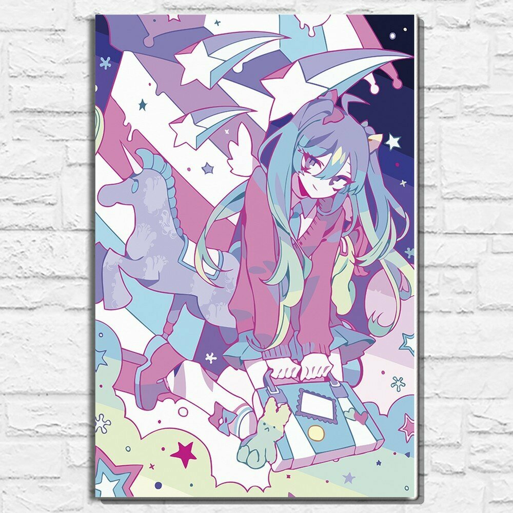 Картина по номерам на холсте аниме мику хацунэ (вокалоид, синаморолл, девушка) - 14899 60х40