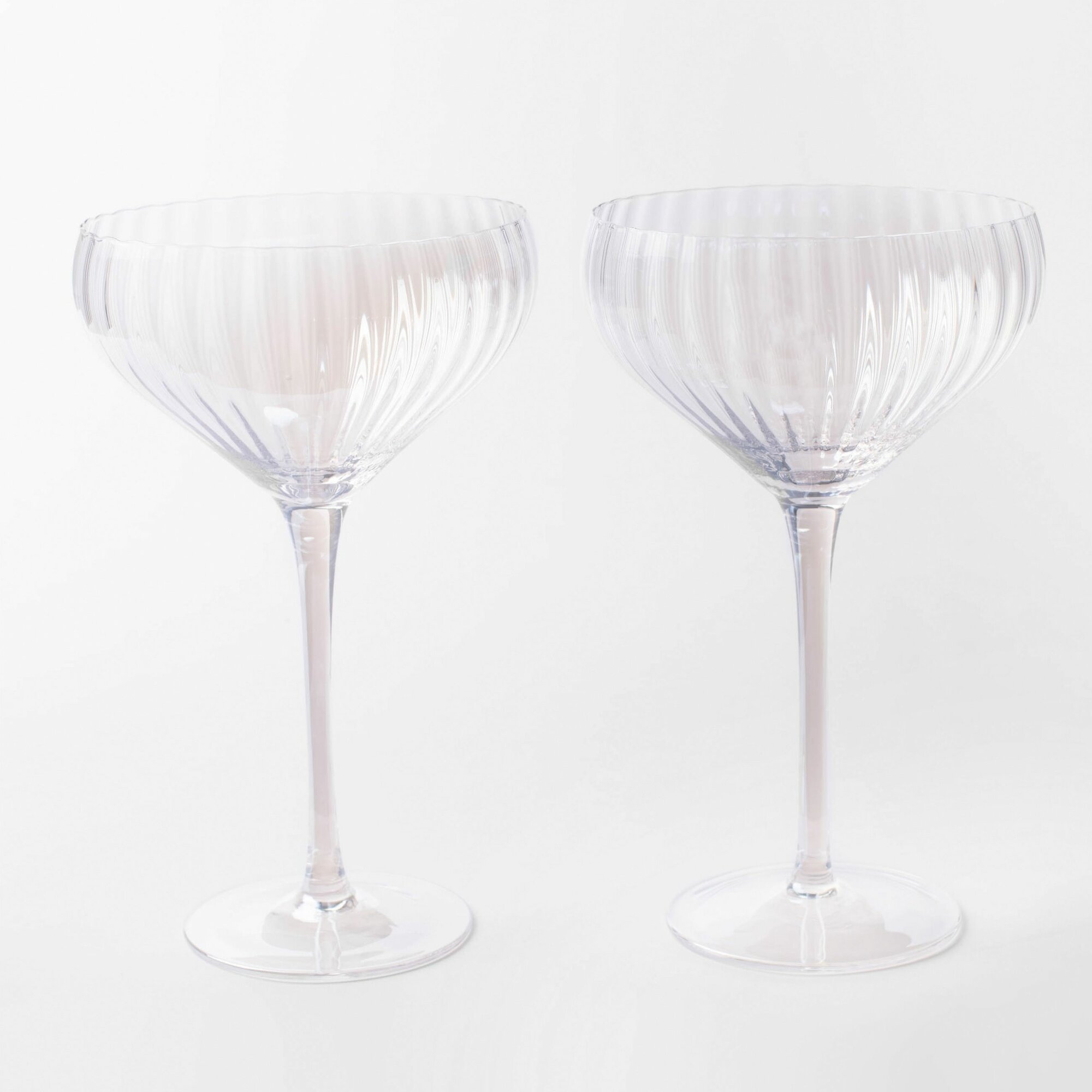 Бокал-креманка для шампанского, 320 мл, 2 шт, стекло, перламутр, Lombardy R polar