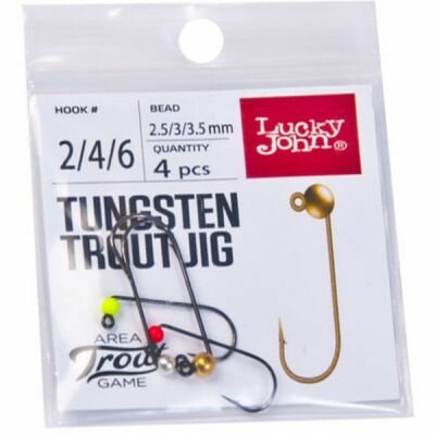 Джиг-головки вольфрамовые Lucky John AREA TROUT GAME 2.5/3.0/3.5мм # 4/2 mix3, LJTATG-MIX3 (4шт)