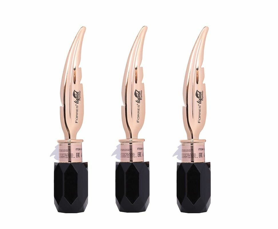 Farres cosmetics Подводка для глаз 8046 с тонкой кисточкой, водостойкая, 3 шт