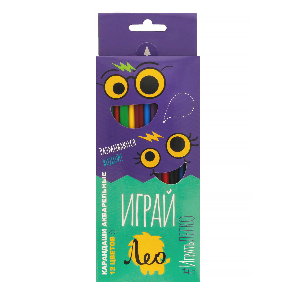Набор акварельных карандашей "Лео" "Играй" LGWP-12 трехгранные заточенные 12 цв.