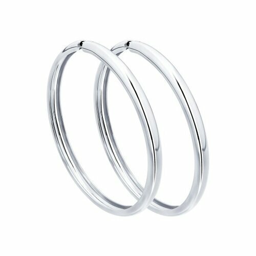 Серьги конго, серебро, 925 проба, родирование