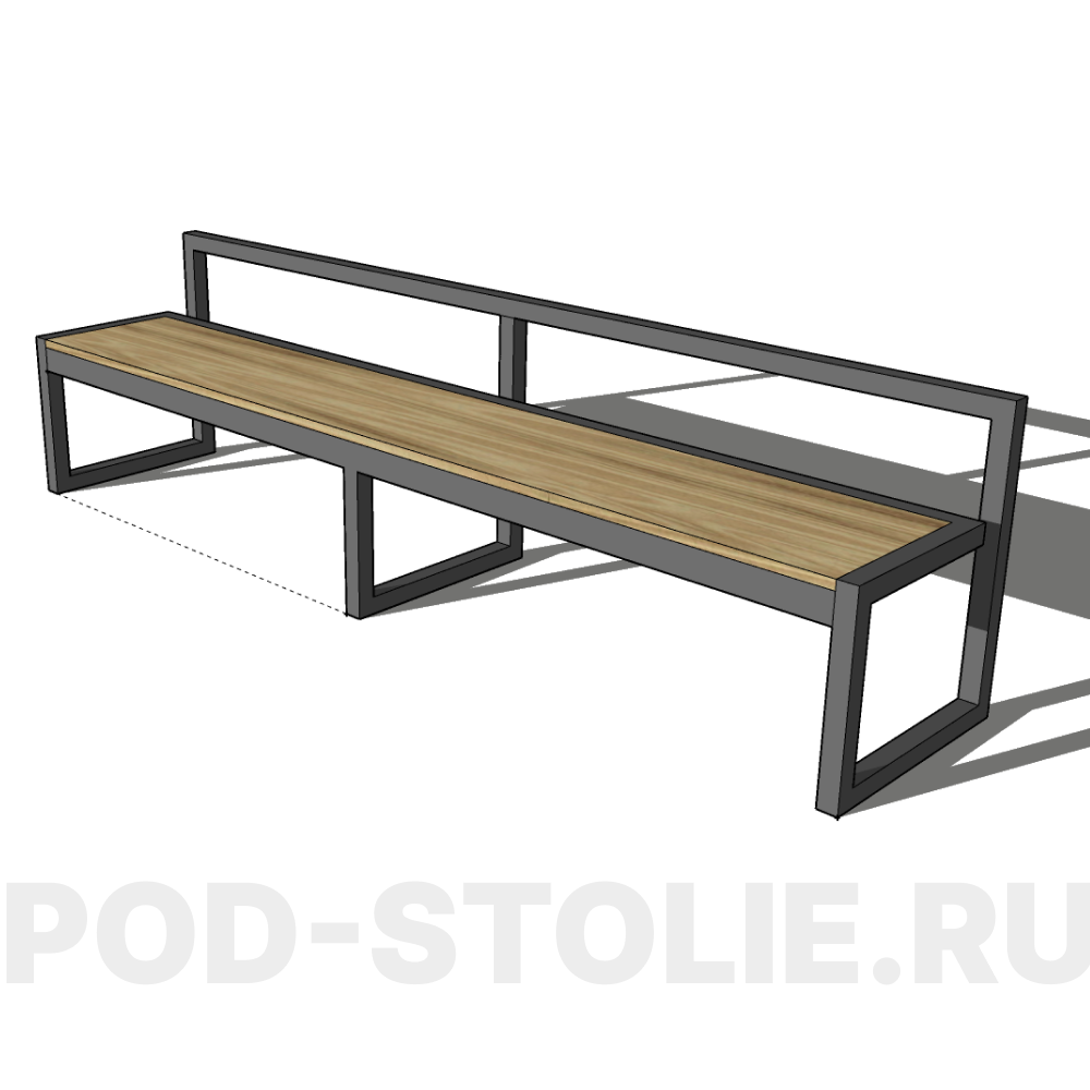 Скамья садовая лофт Roco-05, для дома и дачи, с размеры 200х54х45 см