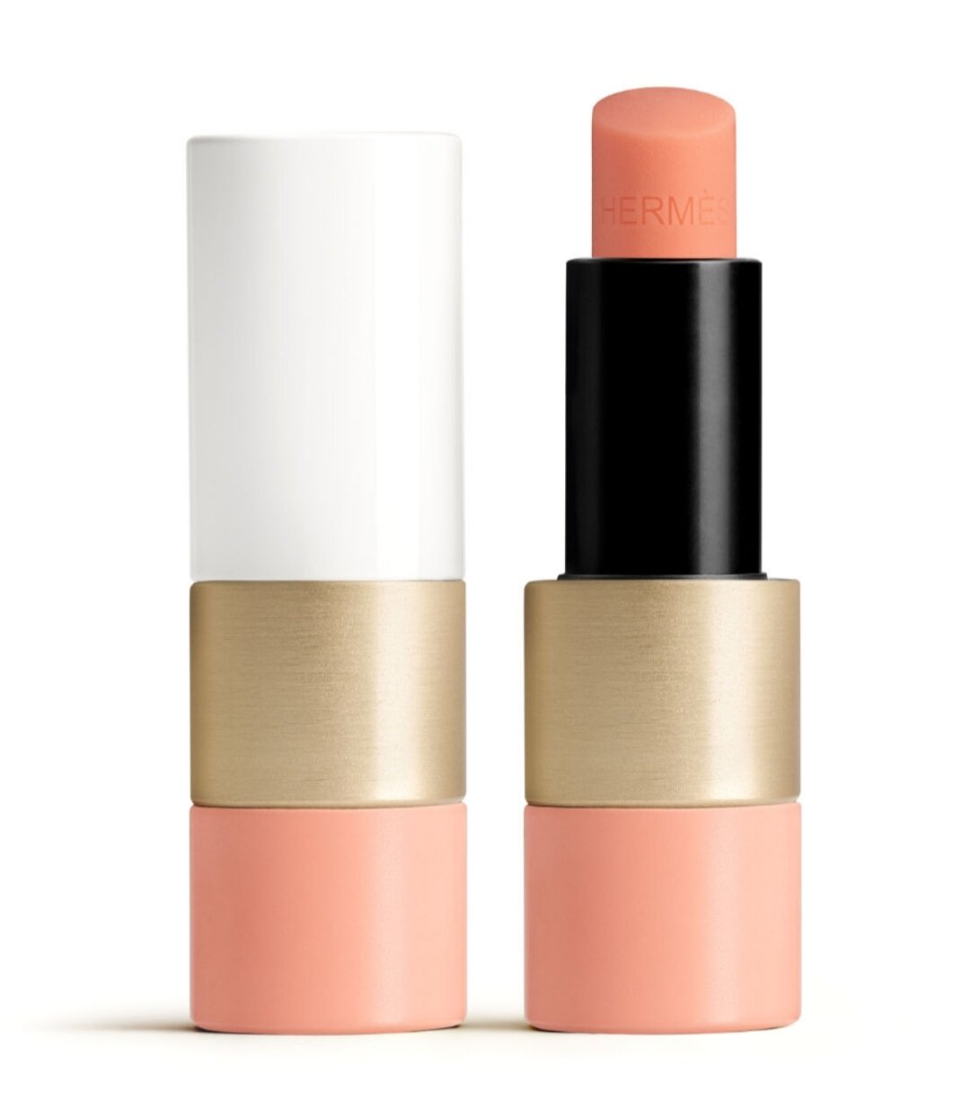 Помада-бальзам HERMÈS Rose Hermès Matte 4г | Матовый нюдовый эффект и мягкое сияние |Тон 14 Rose Abricote