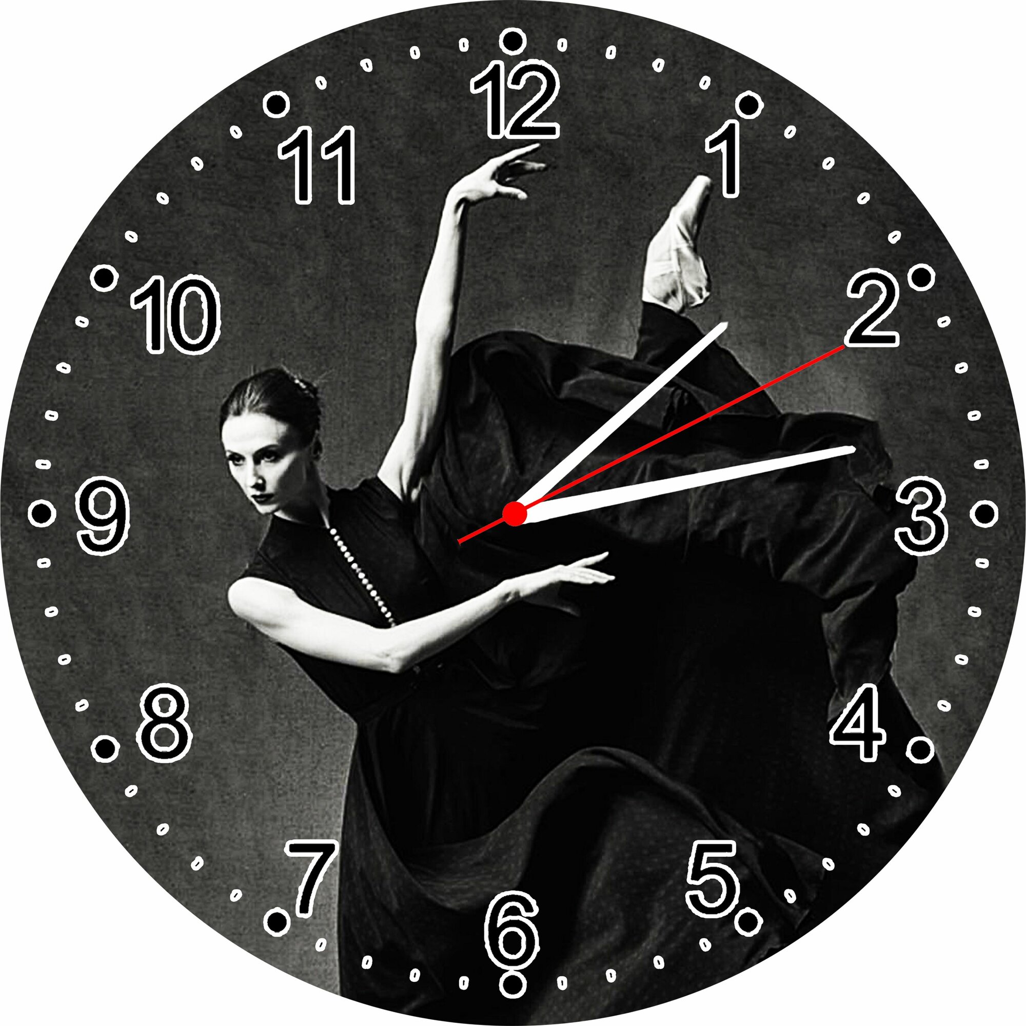 Прима балерина Светлана Захарова Несравненная, Идеальная /Большой театр/Балет/Часы из древесины прессованной (МДФ) D - 27 см, толщина 5 мм, Настенные и Настольные, с подставкой в комплекте/ Прекрасные, Уникальные, Авторские, Эксклюзивные, бесшумные