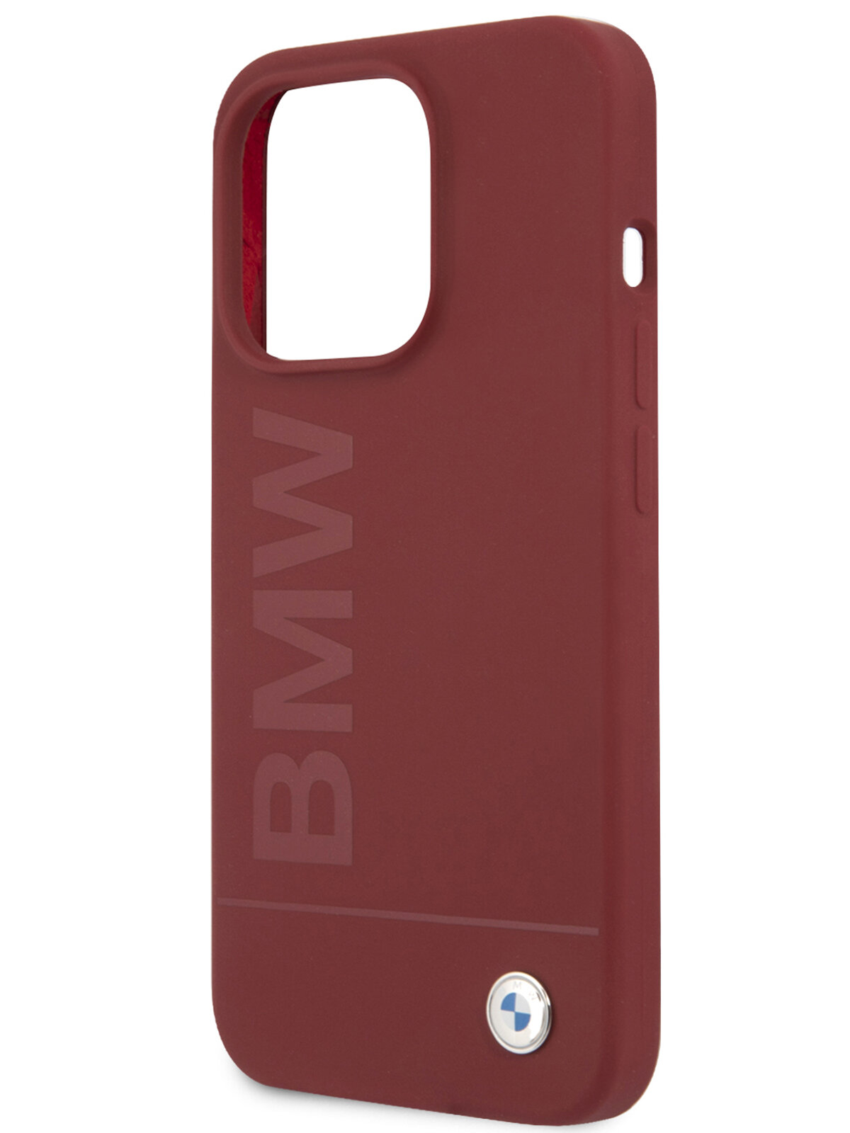 BMW для iPhone 15 Pro Max чехол Signature Liquid silicone Laser logo Hard Red (MagSafe)