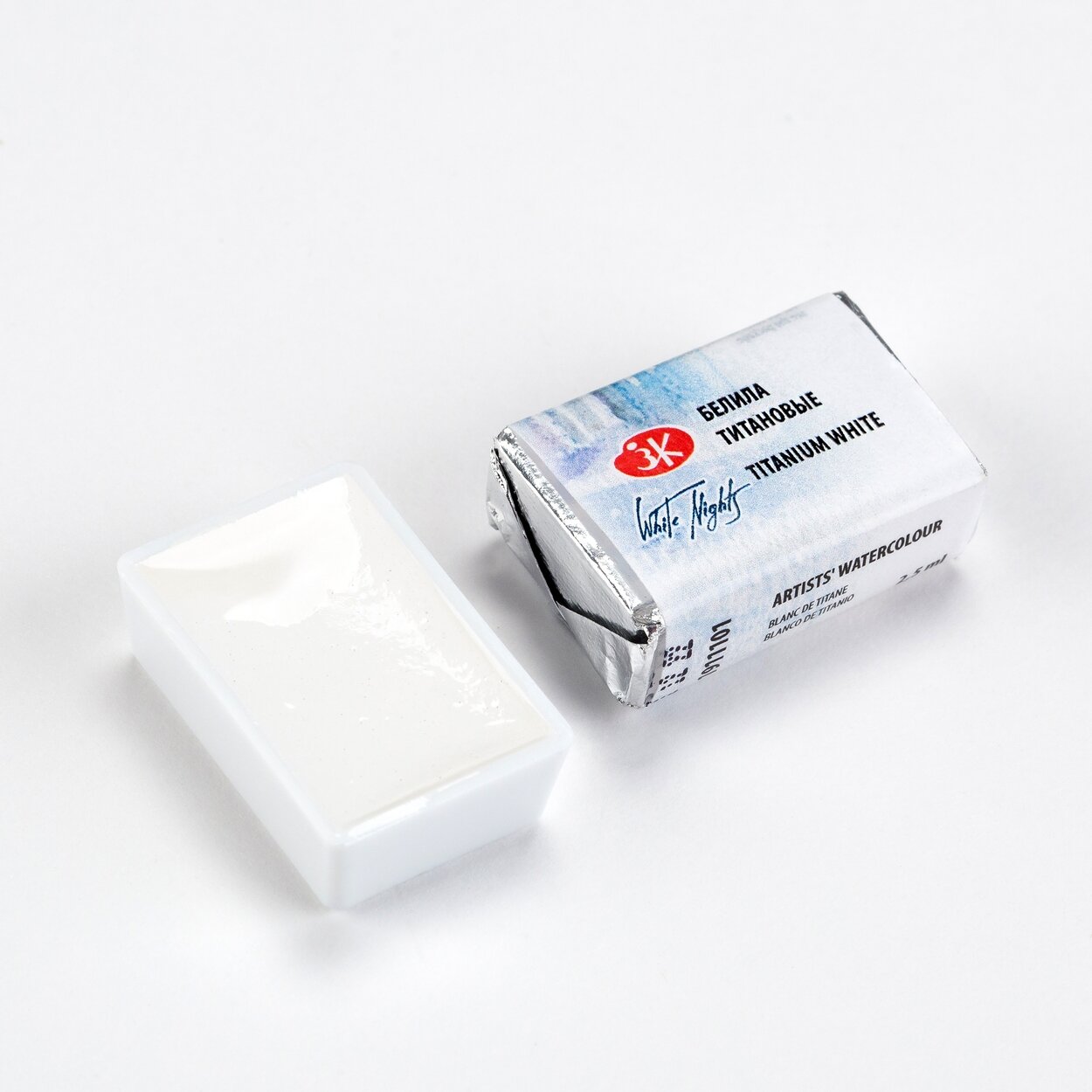 Краска акварель белые ночи цв.№101 белила титановые кювета 2,5мл