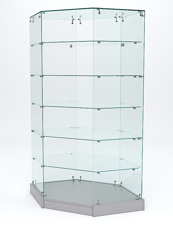 Витрина стеклянная "истра ХИТ продаж" №514 (без дверки, задняя стенка - стекло), Серый