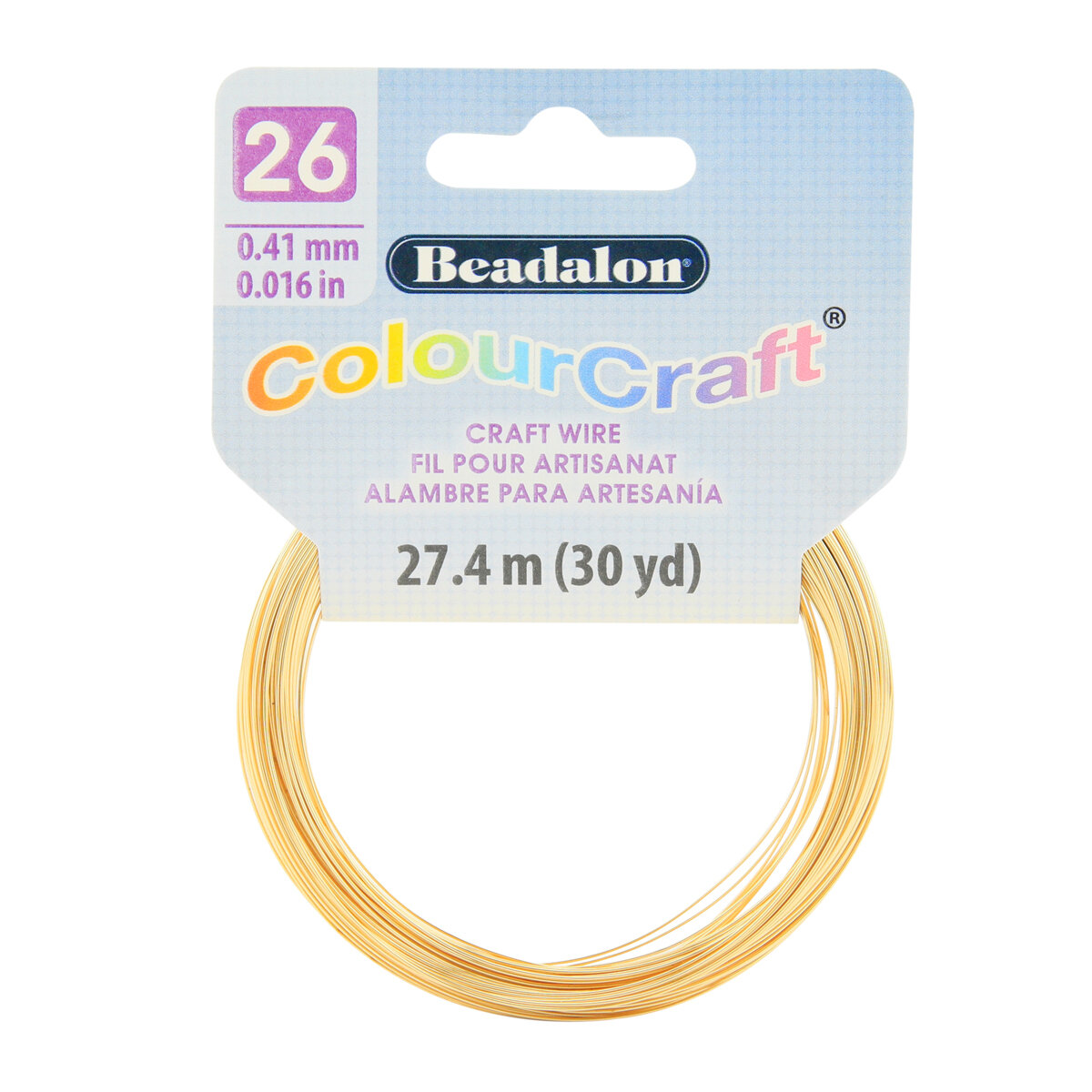 Проволока гибкая, 0.405мм, Beadalon ColourCraft, золотистого цвета, моток, 27.4 метра
