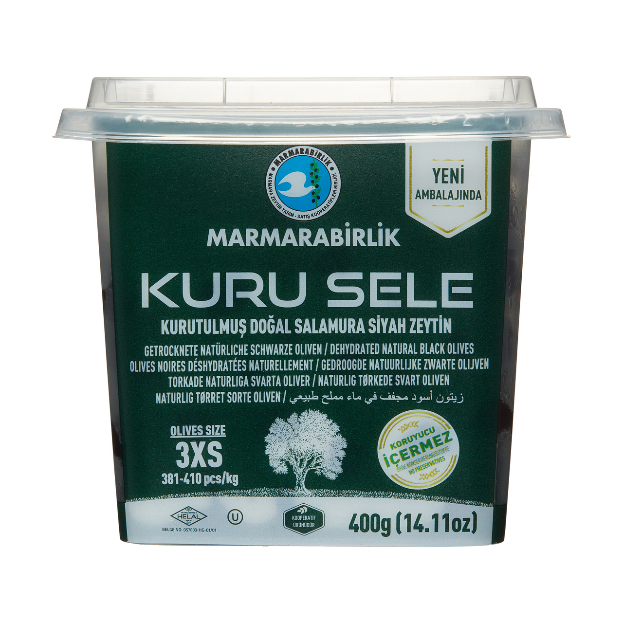 Маслины Delight Season Marmarabirlik Kuru Sele 3ХS черные вяленые с косточкой 410 г