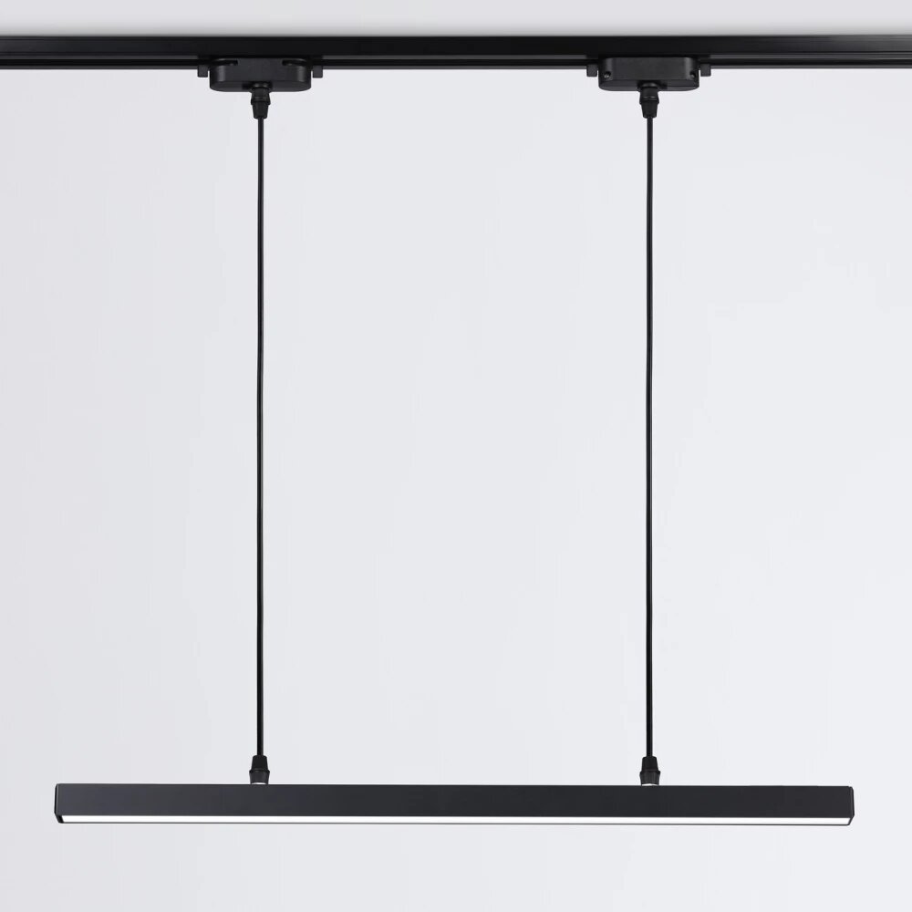 Трековый однофазный подвесной светодиодный светильник GL6787 BK черный LED 24W 4200K 600*22*1025