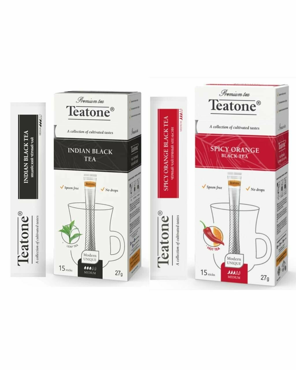 Чай черный Индийский/Пряный апельсин Teatone, 2 шт по 15 стиков