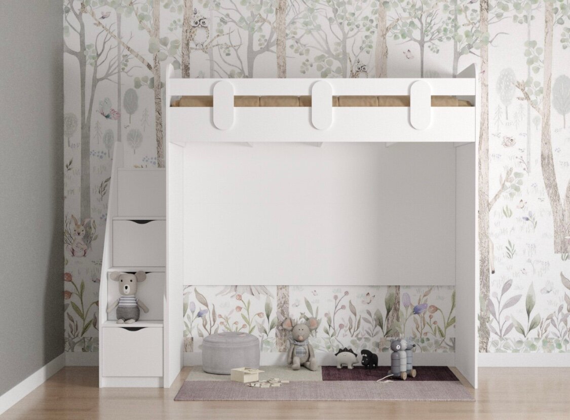 Кровать-чердак Уют-2 180х80 (цвет белый)