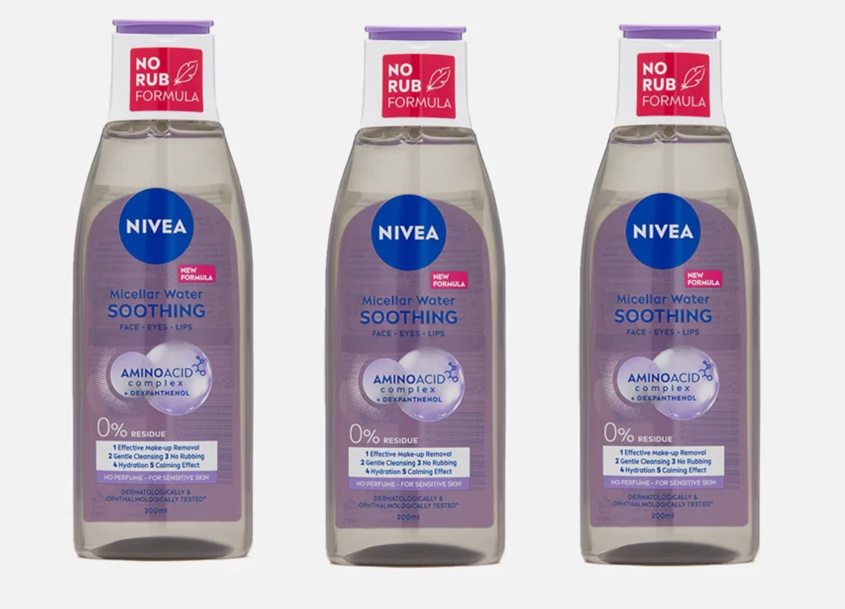 Мицеллярная вода для лица Nivea MicellAir Дыхание кожи, для чувствительной кожи, 200 мл, 3 шт