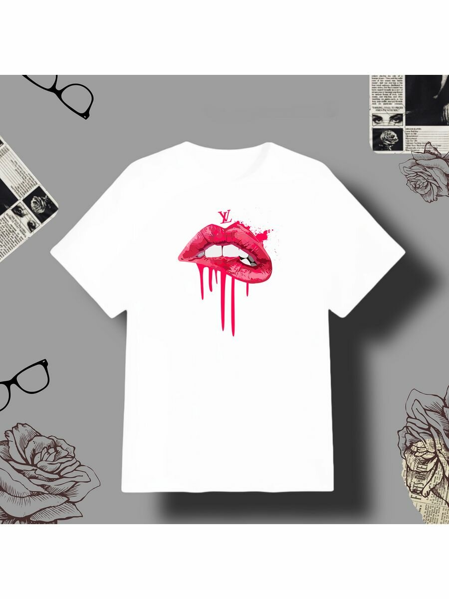 Футболка kiss губы