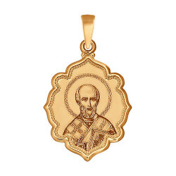 Подвеска, красное золото, 585 проба, родирование