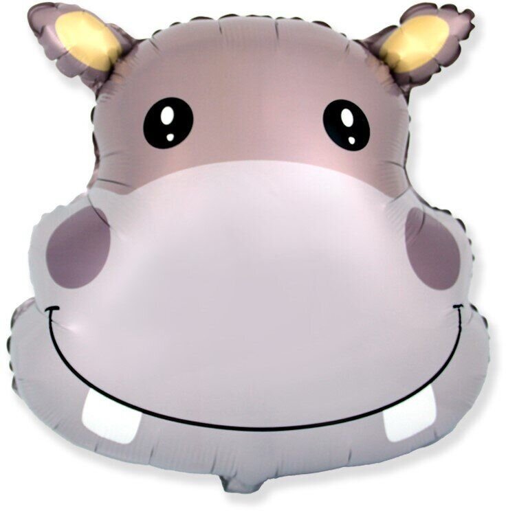 Шар (9'/23 см) Мини-фигура, Голова, Милый Бегемот, 1 шт.