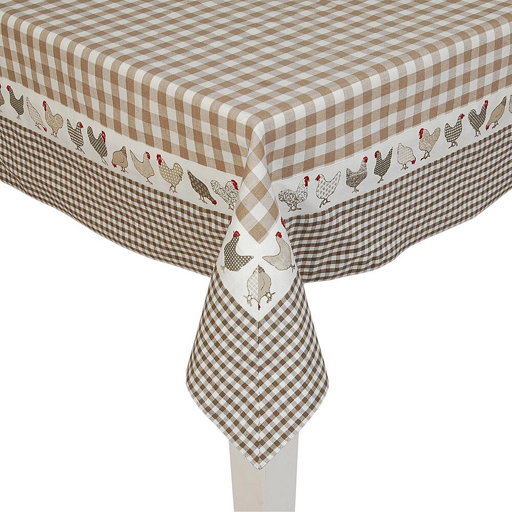 Скатерть "Курочки" Clayre&Eef CAO05N, хлопок, прямоугольная, 150x250 см, 50720