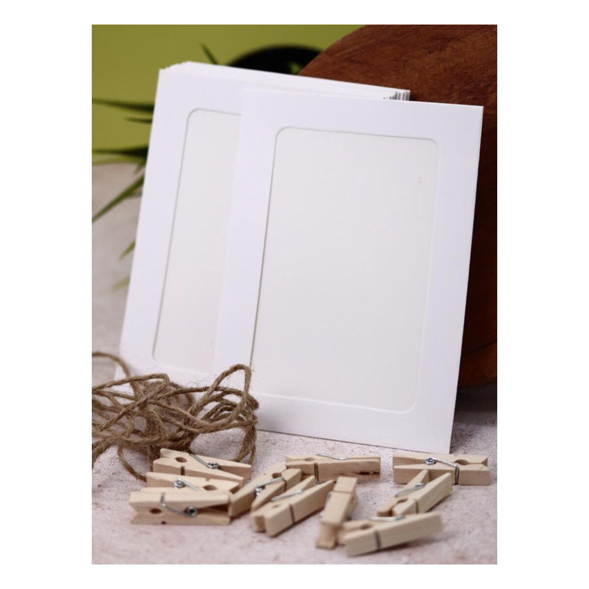 Classic крафтовые фоторамки 9.8 x 13.2 см белый 5in-03-SH92 для фото с подвесами и подставкой