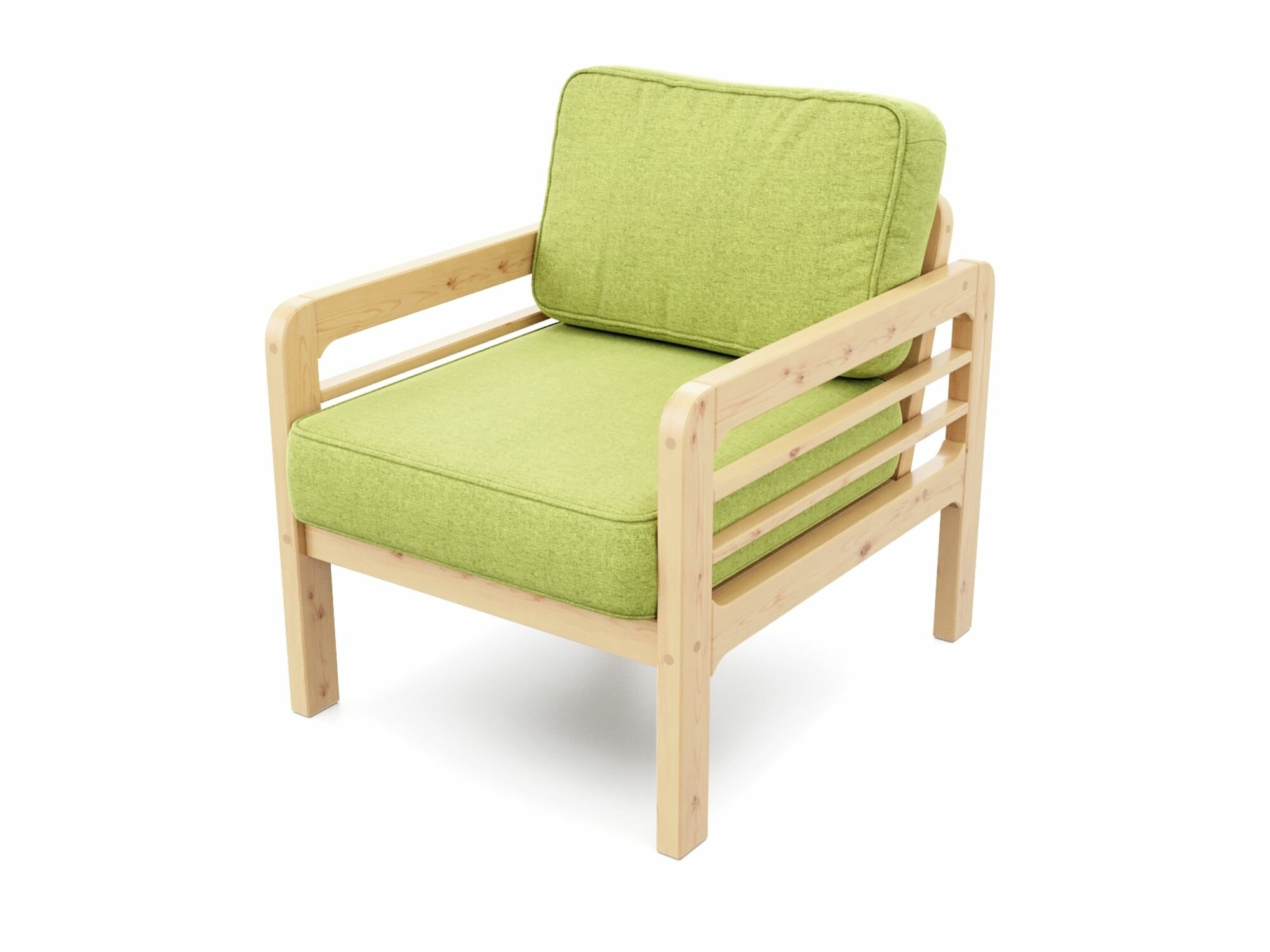 Садовое кресло Arsko Бергер-С, зеленое-сосна, рогожка, массив дерева, с подлокотниками, садовое, на дачу, дя кухни