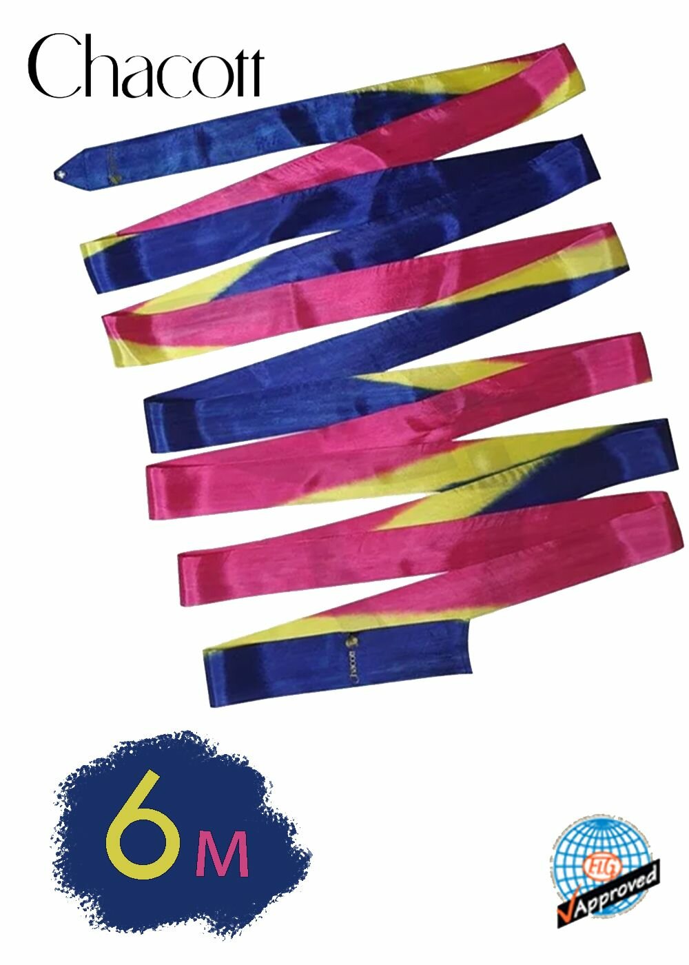 Лента CHACOTT Gradation цветная 6м. 248 (Синий-Розовый-Желтый) FIG