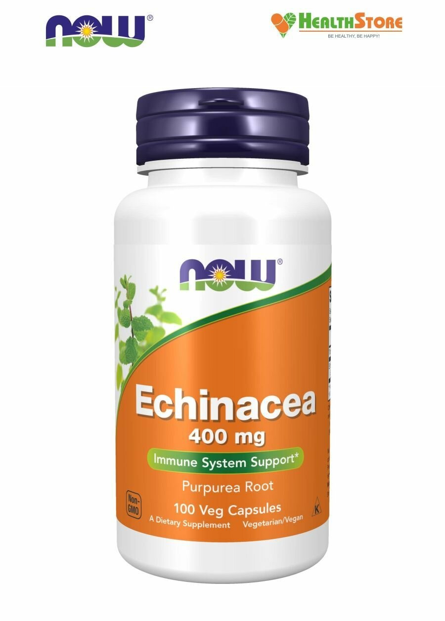 NOW Echinacea 400 мг 100 капсул Нау Эхинацея 400 мг Общее укрепление организма