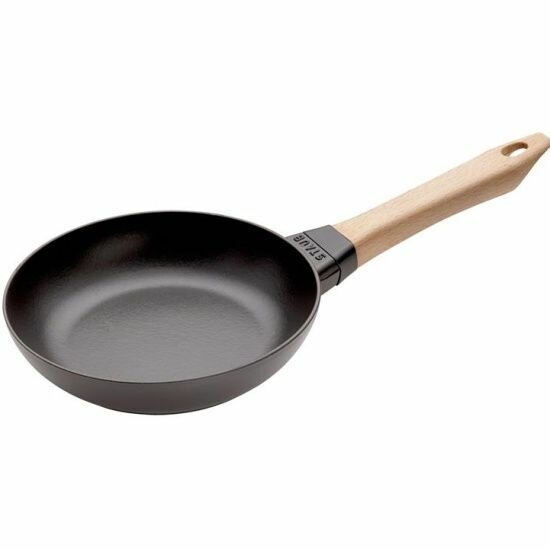 Сковорода круглая Staub, с деревянной ручкой, черная, 26 см