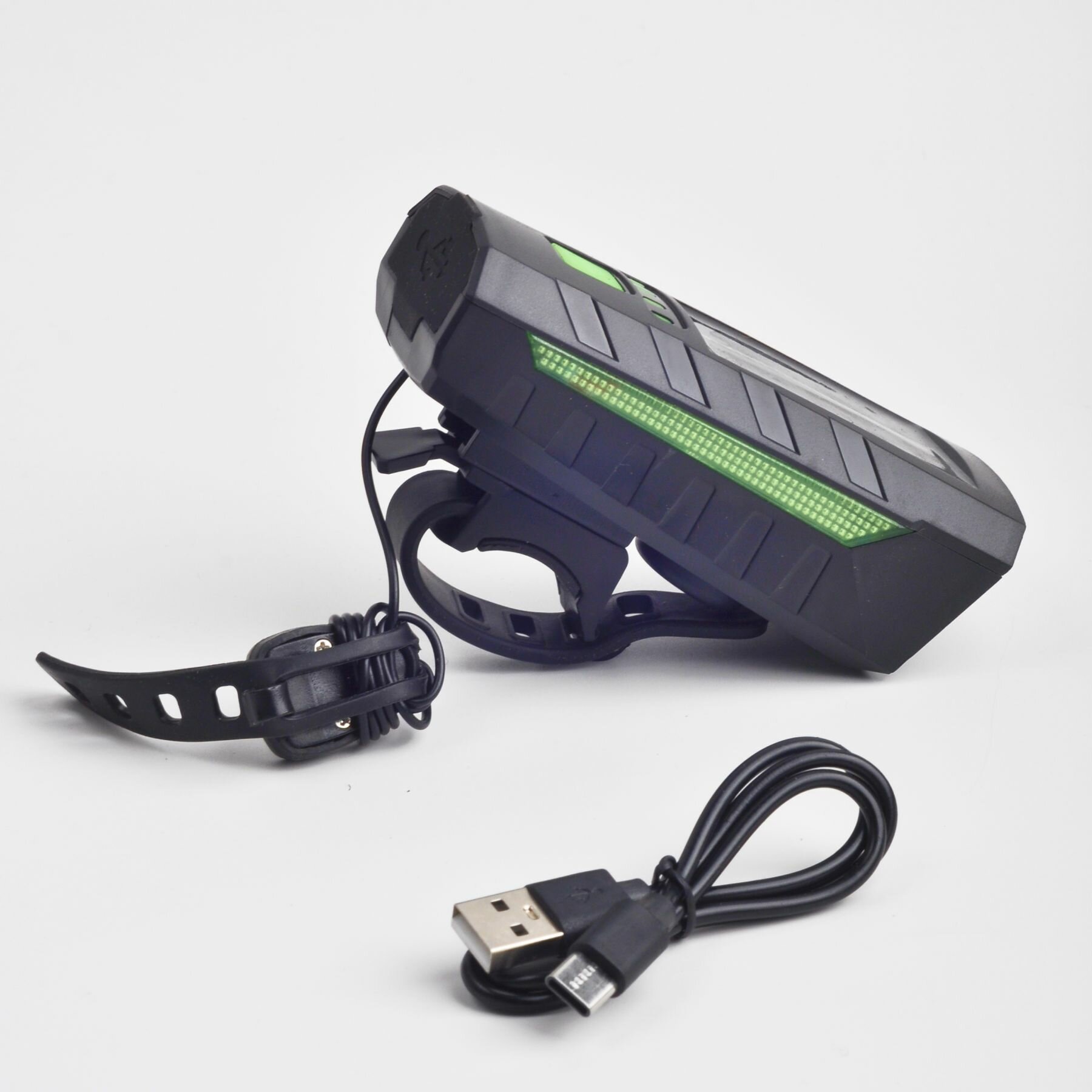 Фонарь велосипедный Melt, с сигналом, 200м, черный, встроенный аккумулятор