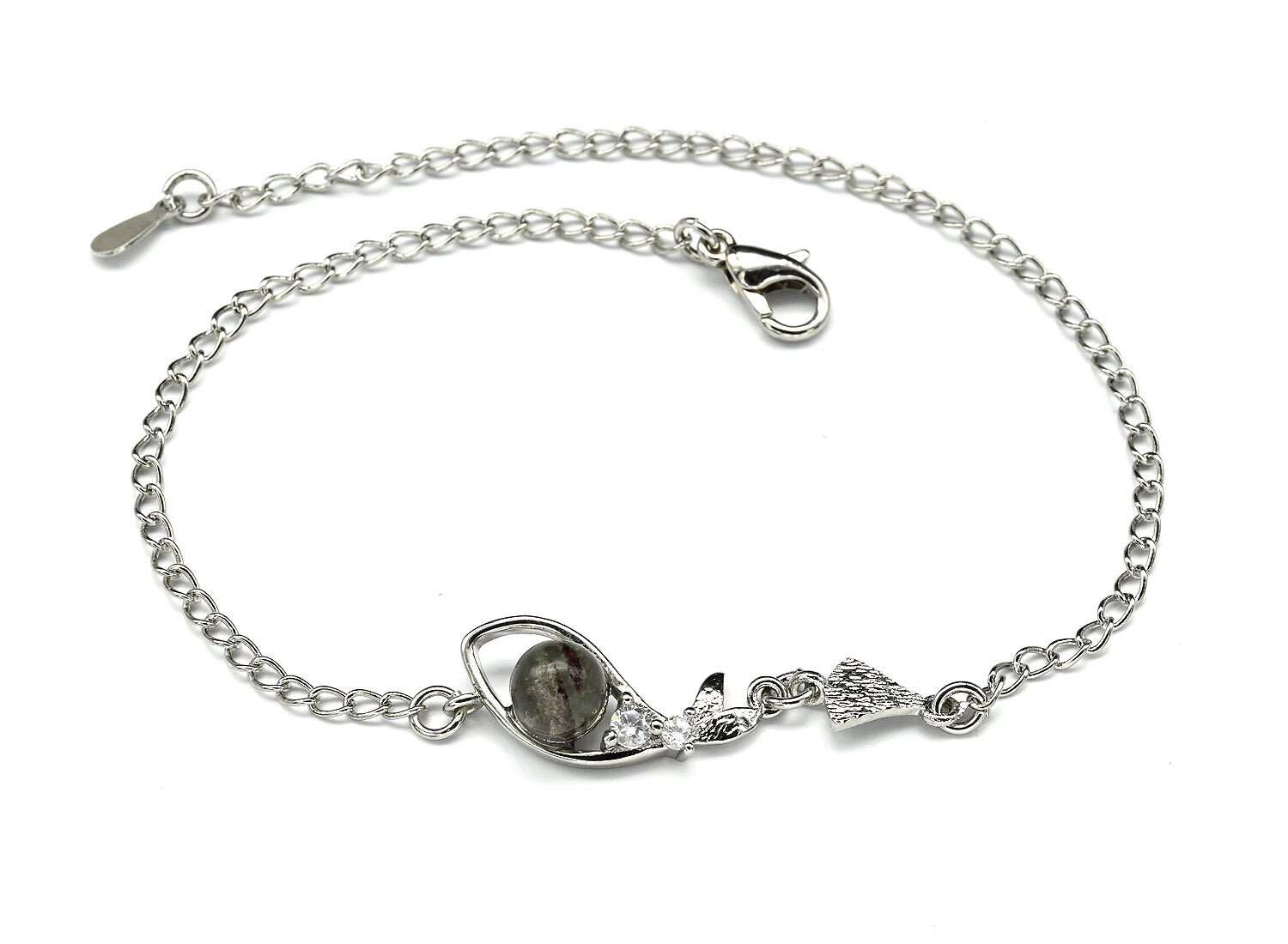 Браслет-цепочка, кварц рутиловый