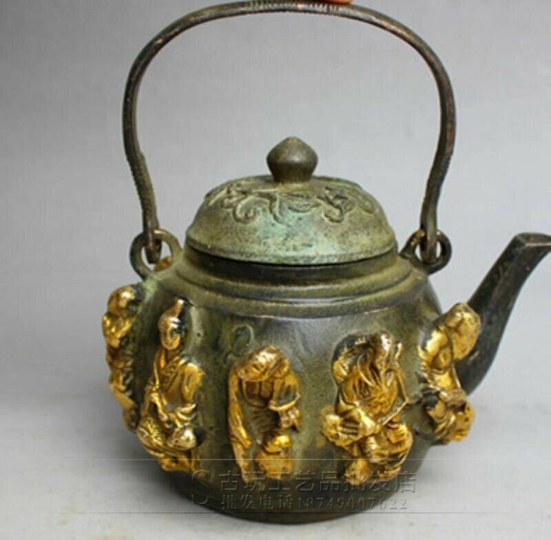 Чайник бронзовый декоративный Восемь бессмертных Богов