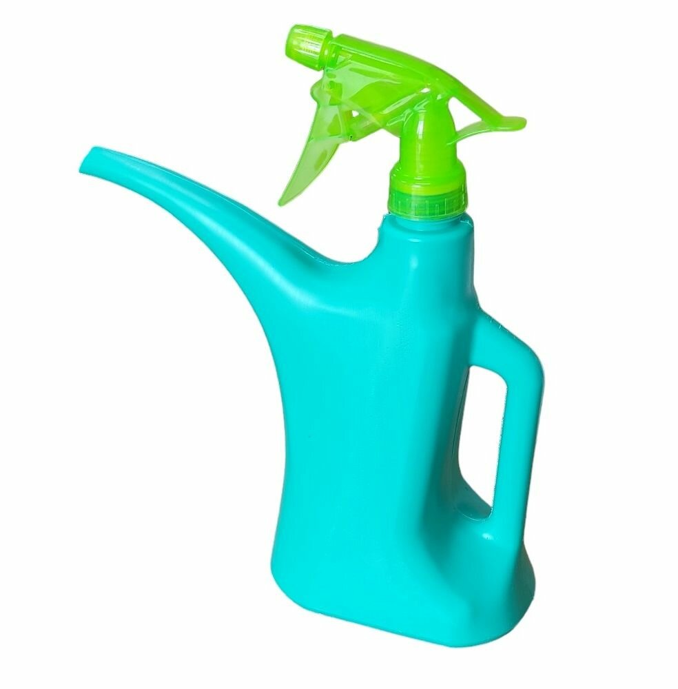 Лейка-распылитель Альтернатива 1л цвет зеленый, для полива, орошения и ухода за растениями, качественный пластик, удобная ручка, длинный носик, пульверизатор, М099