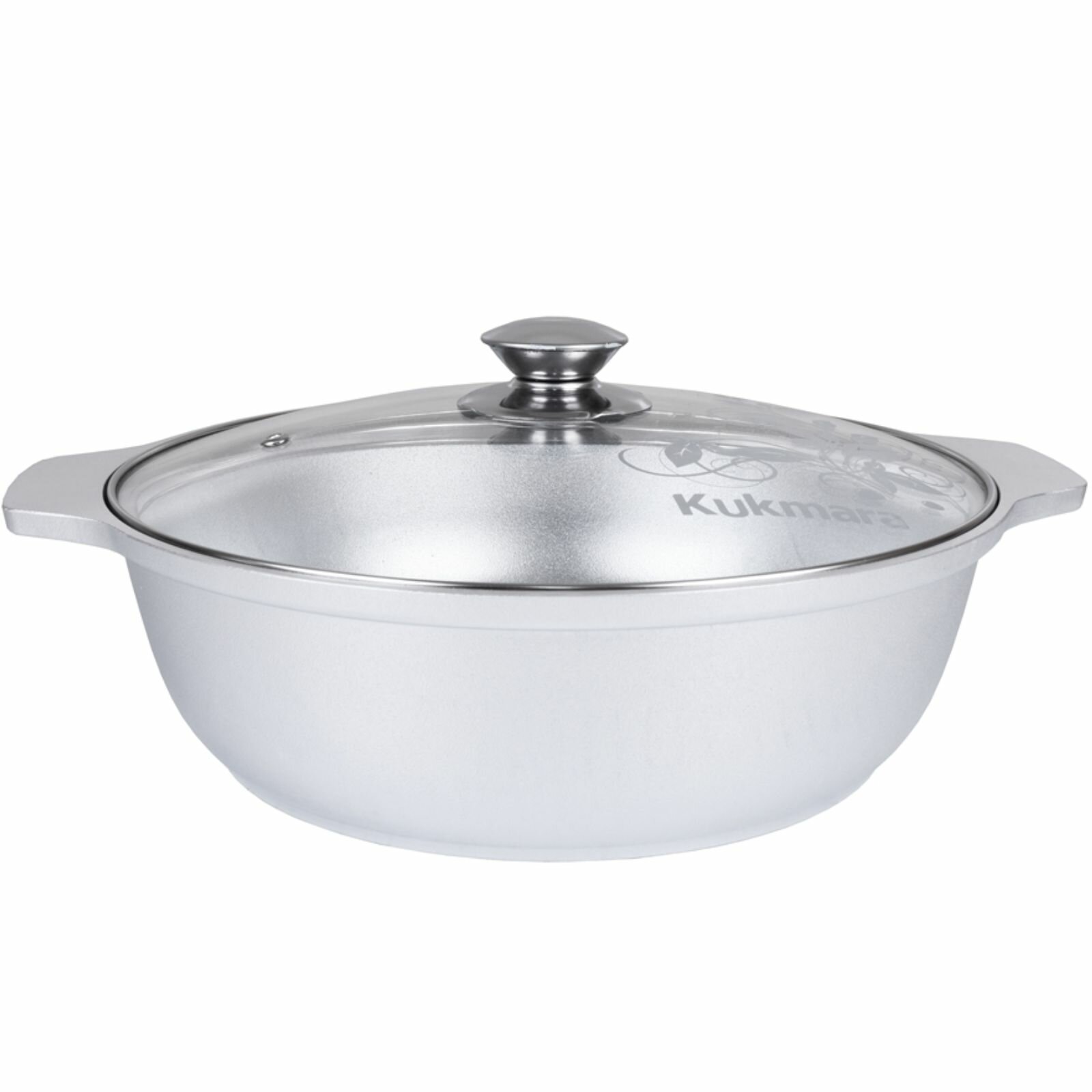 Казан-Жаровня 3л d260 h89 Ст/Кр Ровное Дно Литой Алюминий Kukmara