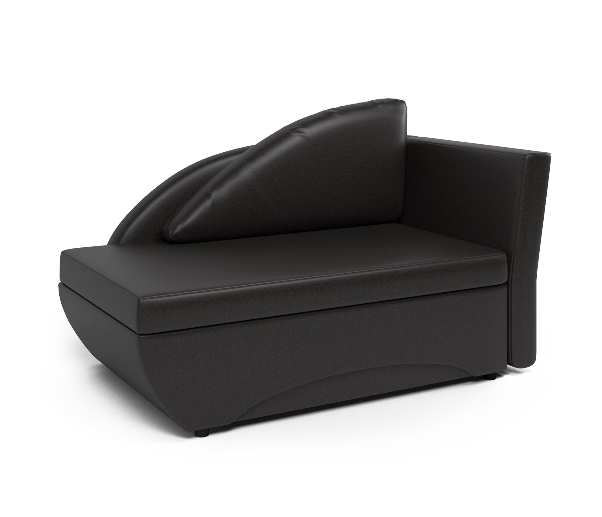 Диван кушетка Трио правый экокожа шоколад