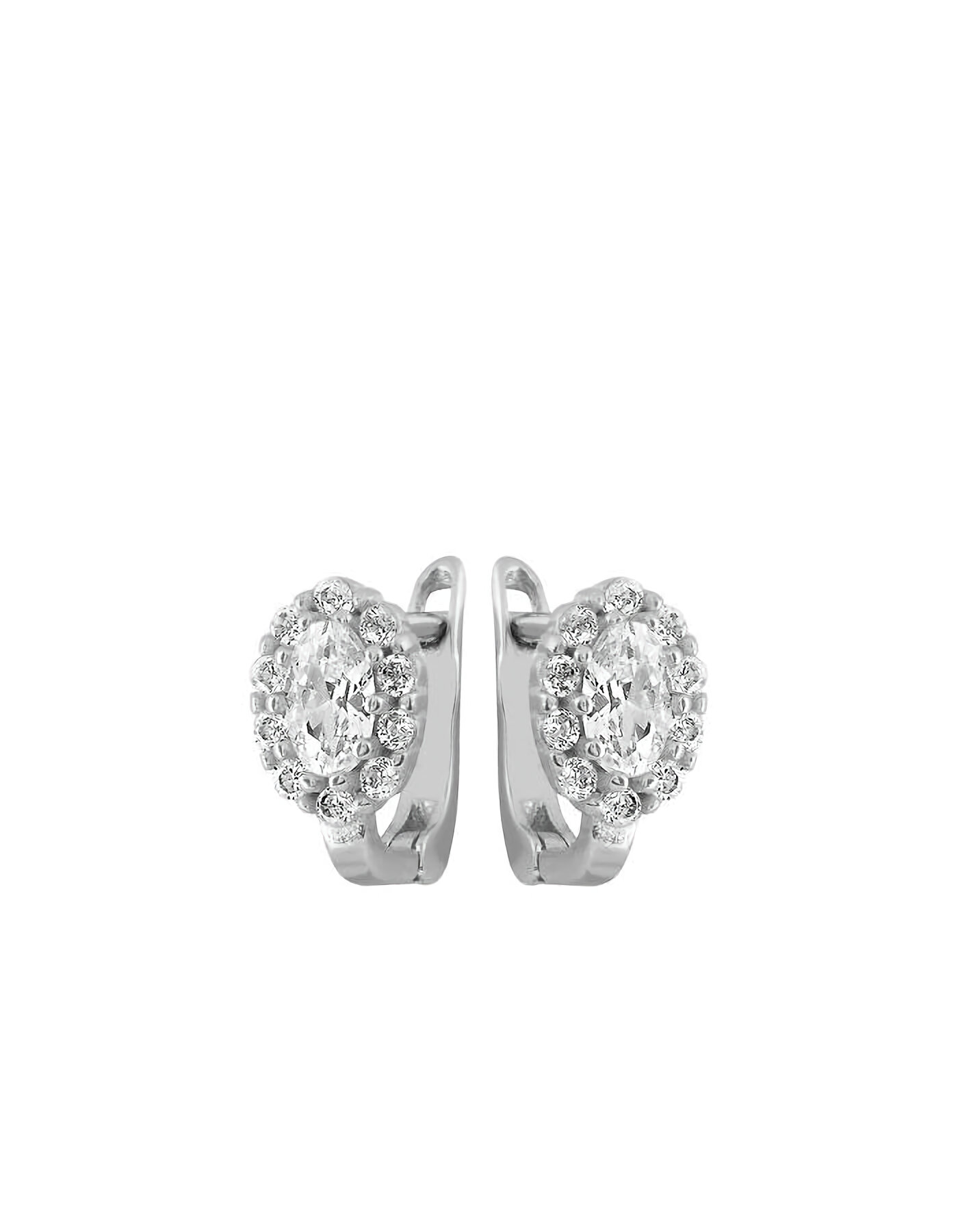 Серьги Grant, серебро, 925 проба, родирование, фианит
