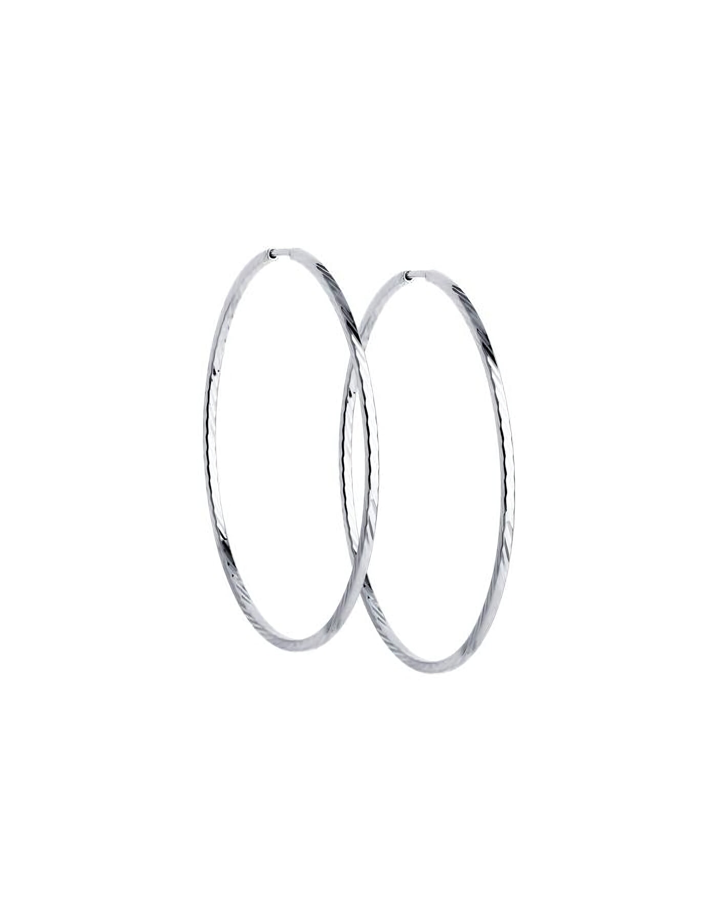 Серьги конго, серебро, 925 проба, родирование