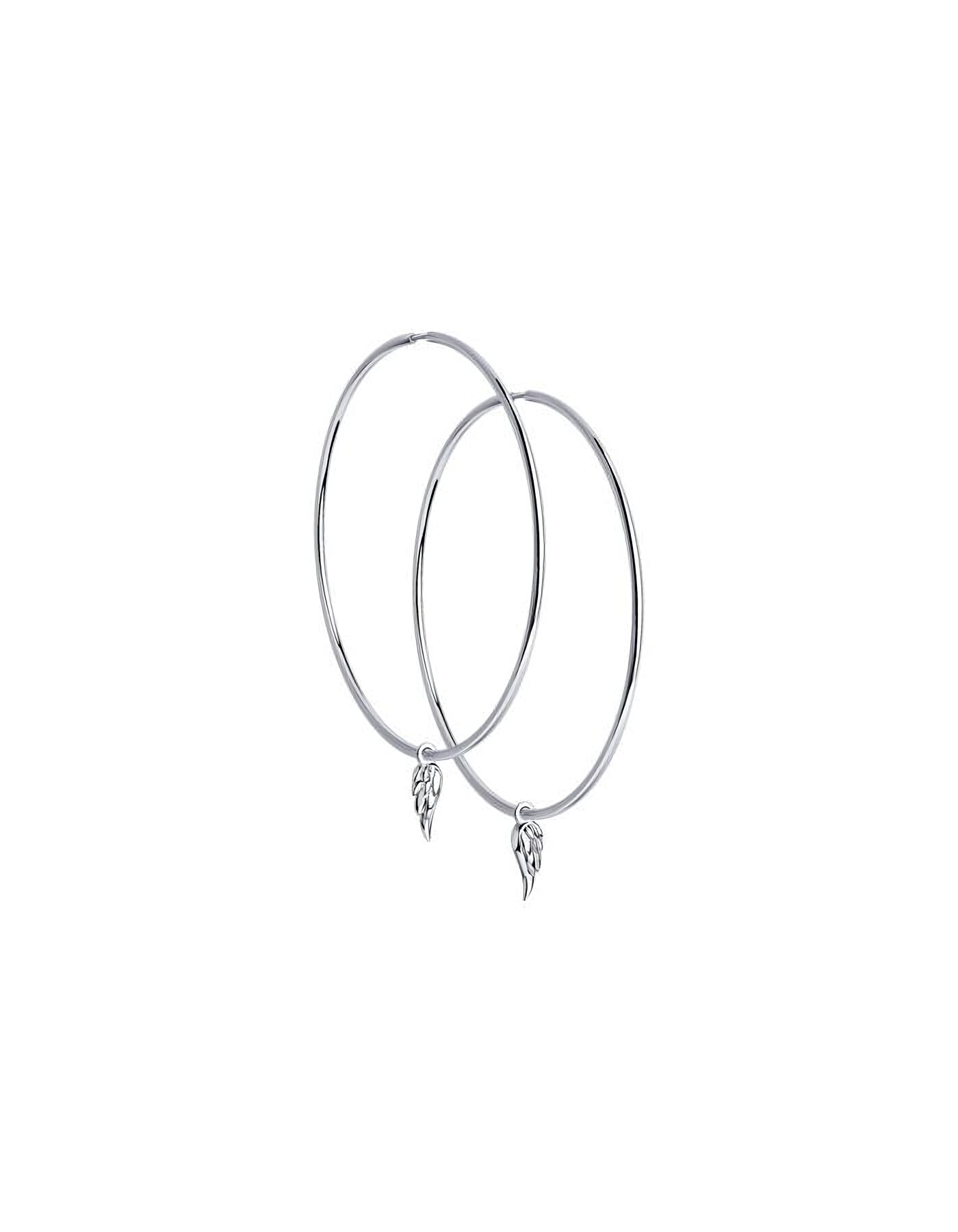 Серьги конго, серебро, 925 проба, родирование