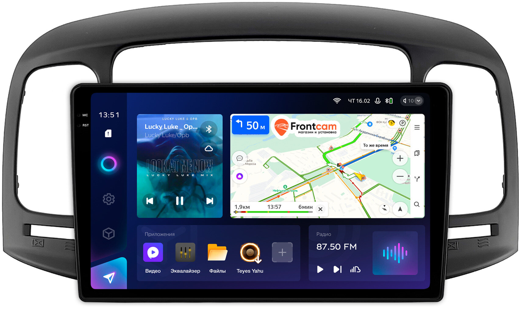 Штатная магнитола Teyes CC3 2K 4/32 9.5" RM-9-1411 Hyundai Verna 2005-2010 (черная) Android 10 (4G-SIM, DSP, QLed)