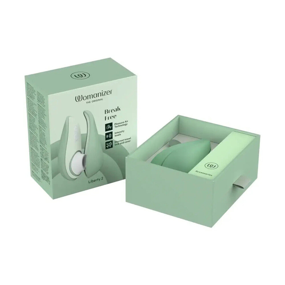 Бесконтактный клиторальный стимулятор «Womanizer Liberty 2», серо-зеленый