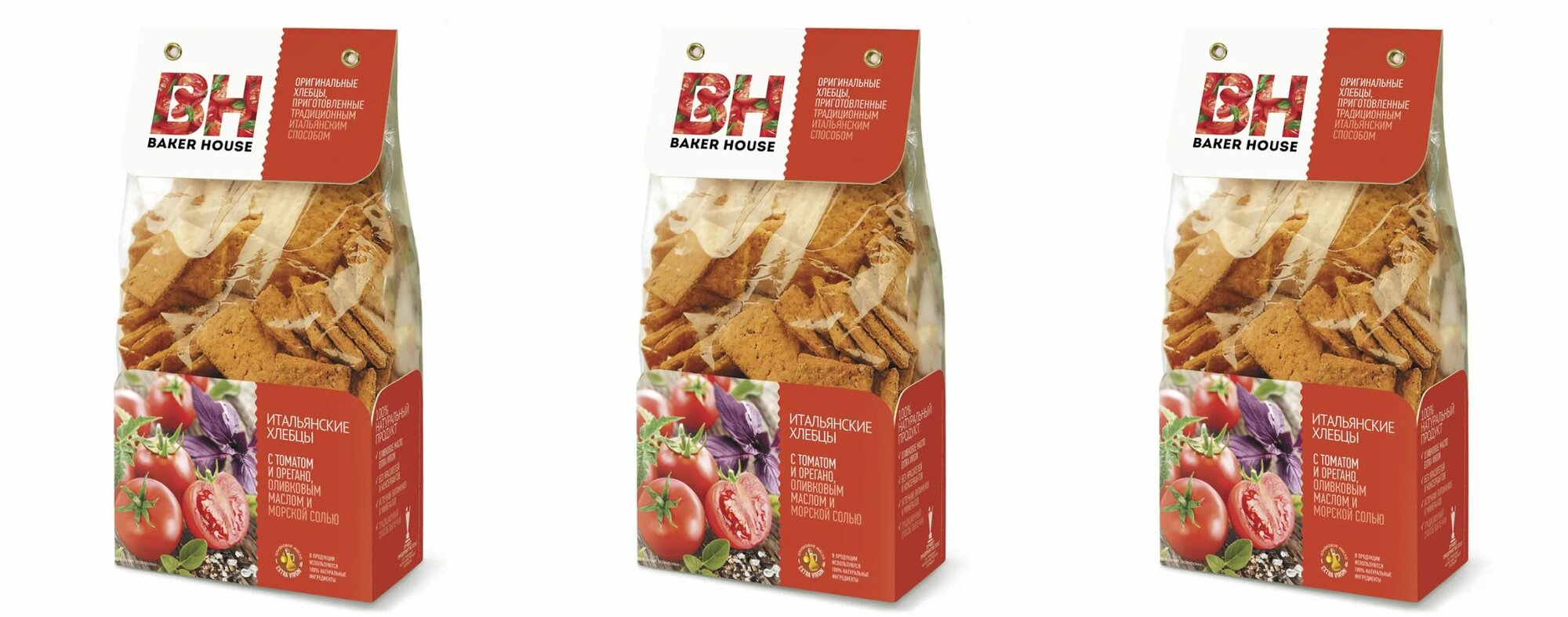 Baker House Хлебцы Итальянские с томатом и орегано,250 г,3 шт